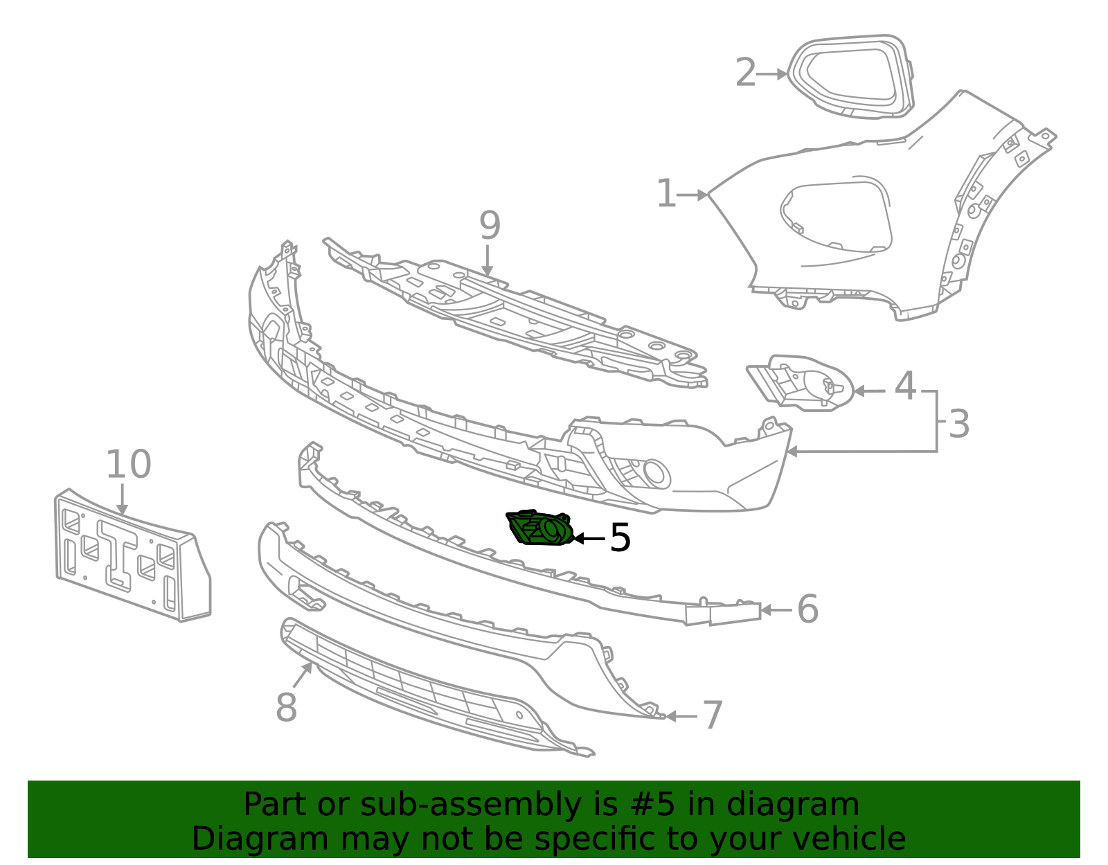 2021-2023 Chevrolet Trailblazer Front Driver Side Fog Lamp Bezel Insert ...