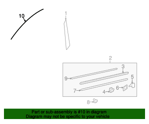 2006-2011 Hyundai Azera Upper Molding 82850-3L000 | QuirkParts