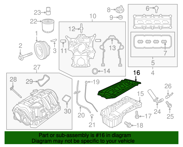 2005-2021 Mopar Oil Pan Gasket 4792874AA | TascaParts.com