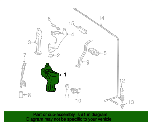 221-869-15-20 - Washer Fluid Reservoir 2007-2014 Mercedes-Benz ...