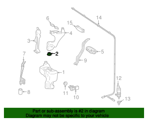 221-869-02-98 - Washer Reservoir Seal 2007-2020 Mercedes-Benz ...