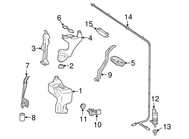 221-869-15-20 - Washer Fluid Reservoir 2007-2014 Mercedes-Benz ...