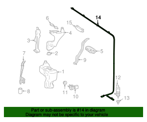 221-860-02-92 - Washer Hose 2007-2014 Mercedes-Benz | MB Parts Express