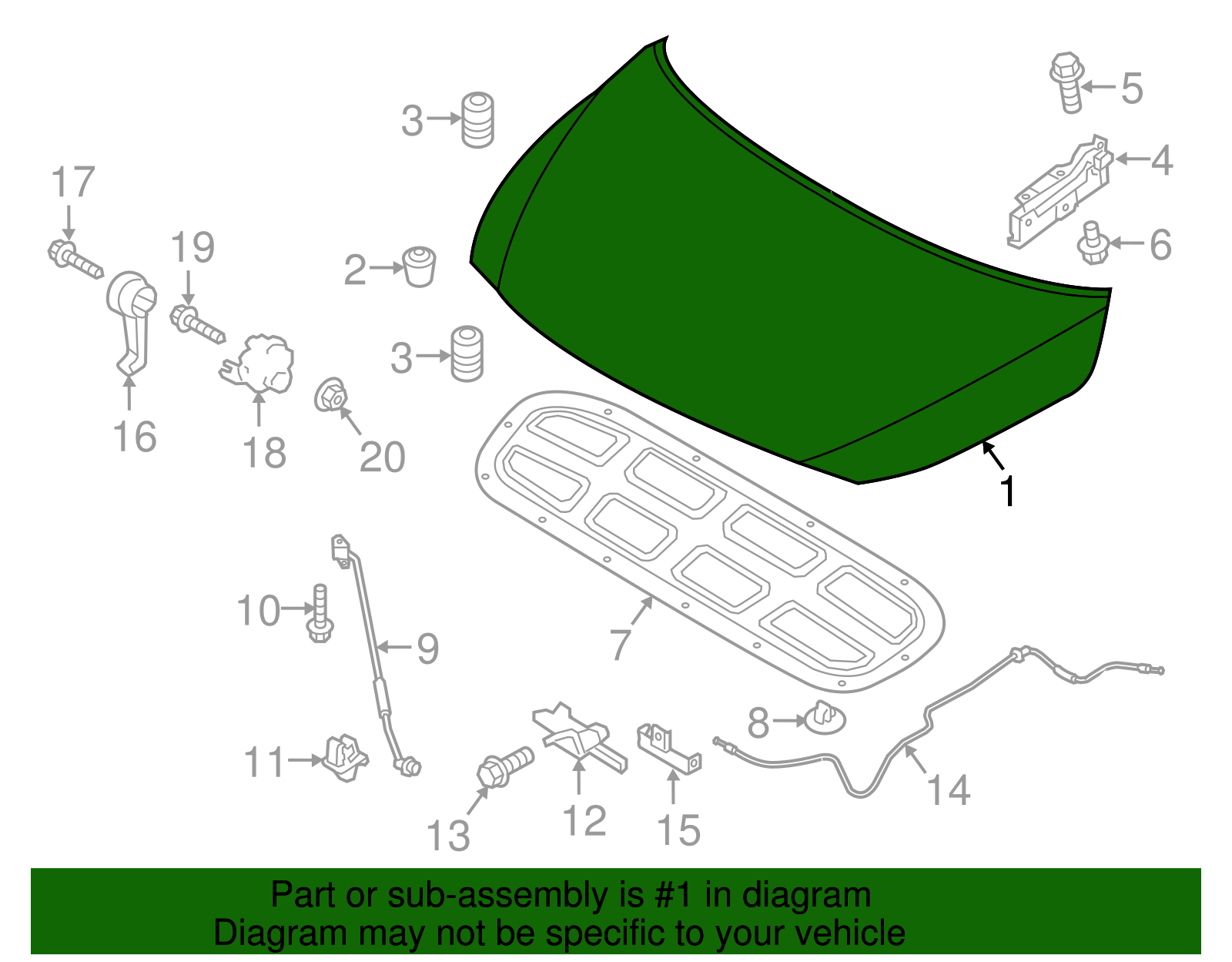 66400-A9000 - Hood 2015-2021 Kia Sedona | Kia.Parts Store