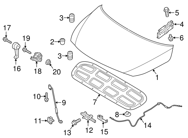 2015-2021 Kia Sedona Hood 66400-A9000 | TascaParts.com
