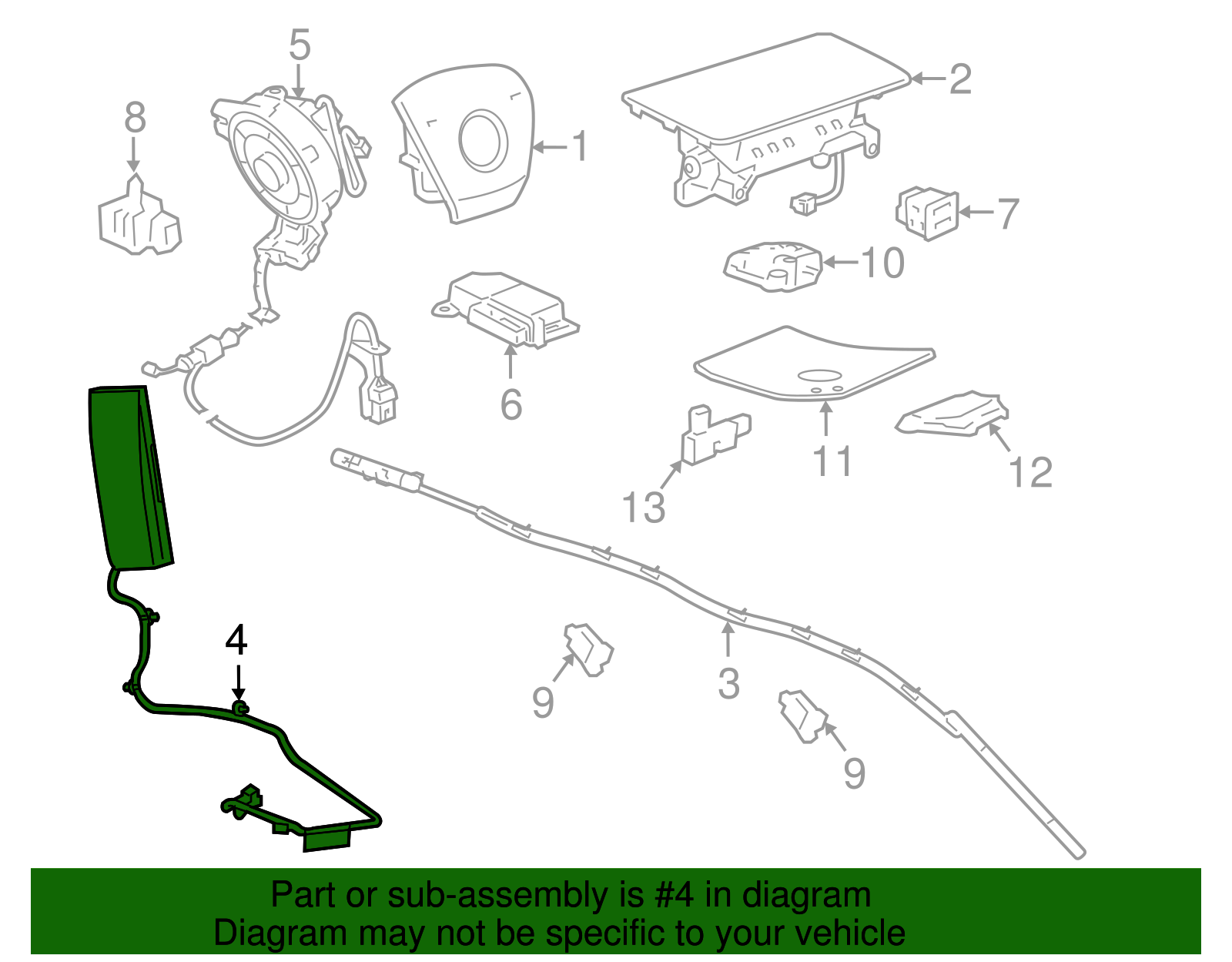22755968 - Driver Seat Side Airbag 2009-2014 GM | Gateway Buick GMC Parts