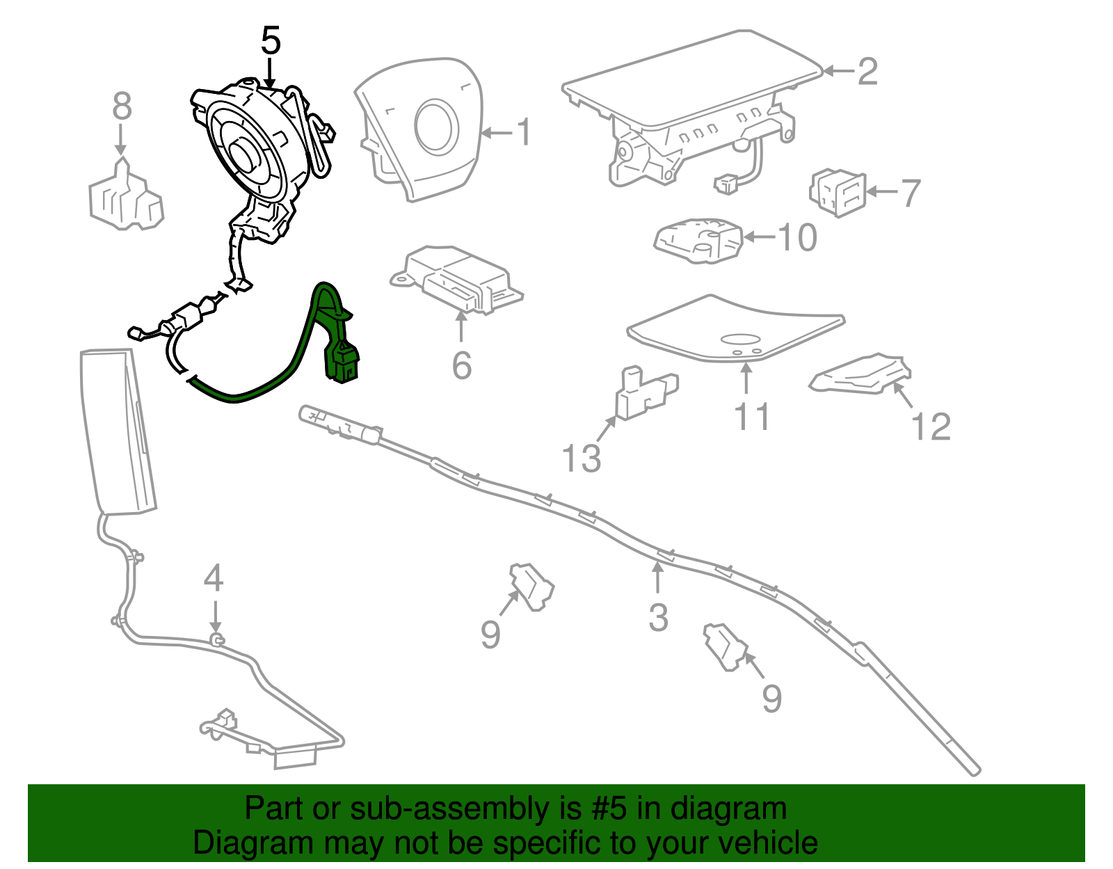 2007-2013 GM Steering Wheel Airbag Coil 25966963 GM | GMPartsDirect.com