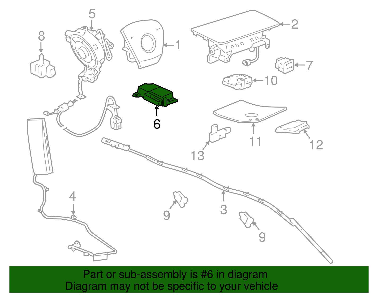 2007-2008 GM Airbag Sensing and Diagnostic Module 23369684 | Auto Parts ...