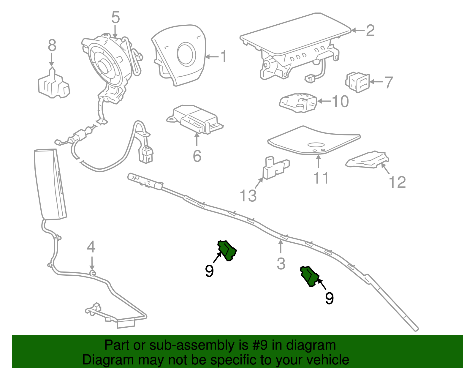 2009-2014 GM Airbag Side Impact Sensor 20884470 GM | GMPartsDirect.com