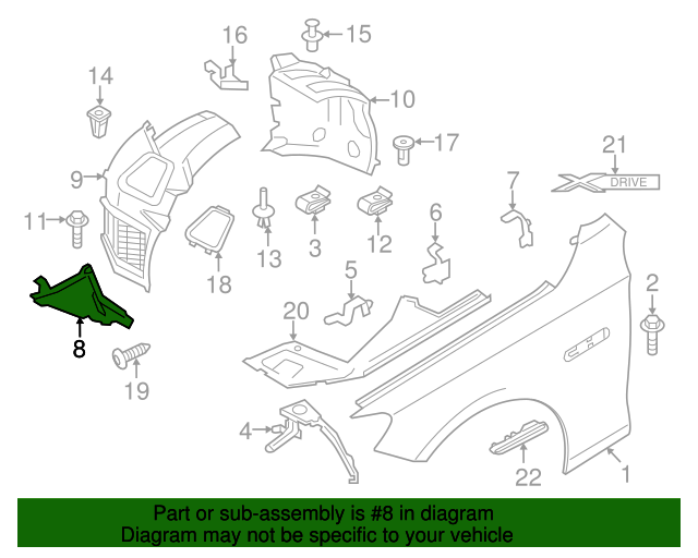 51-75-8-049-295 - Fender Liner Extension 2010-2017 BMW ...