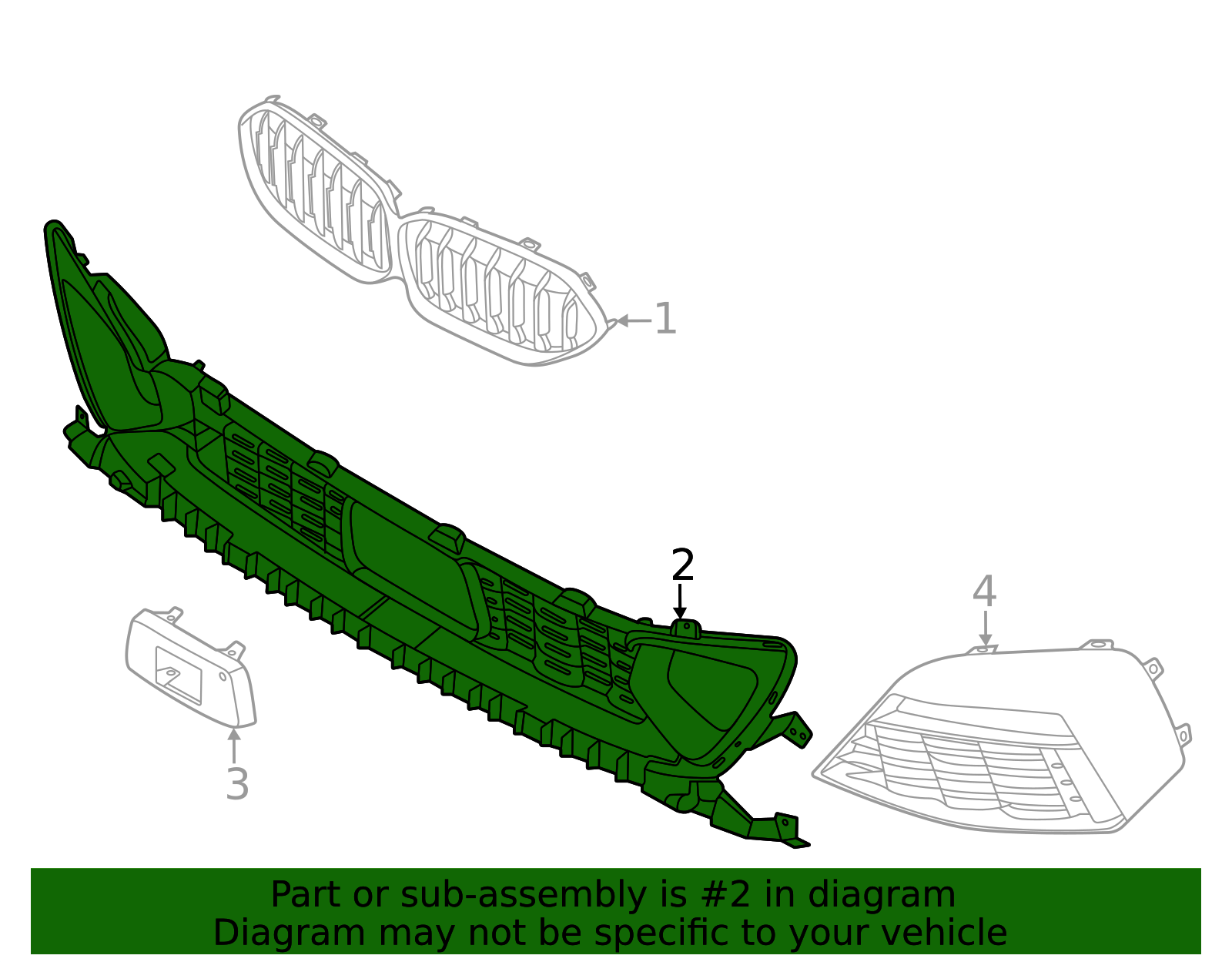51118075480 - 2020-2024 BMW Lower Grille (51-11-8-075-480) | BMW of ...