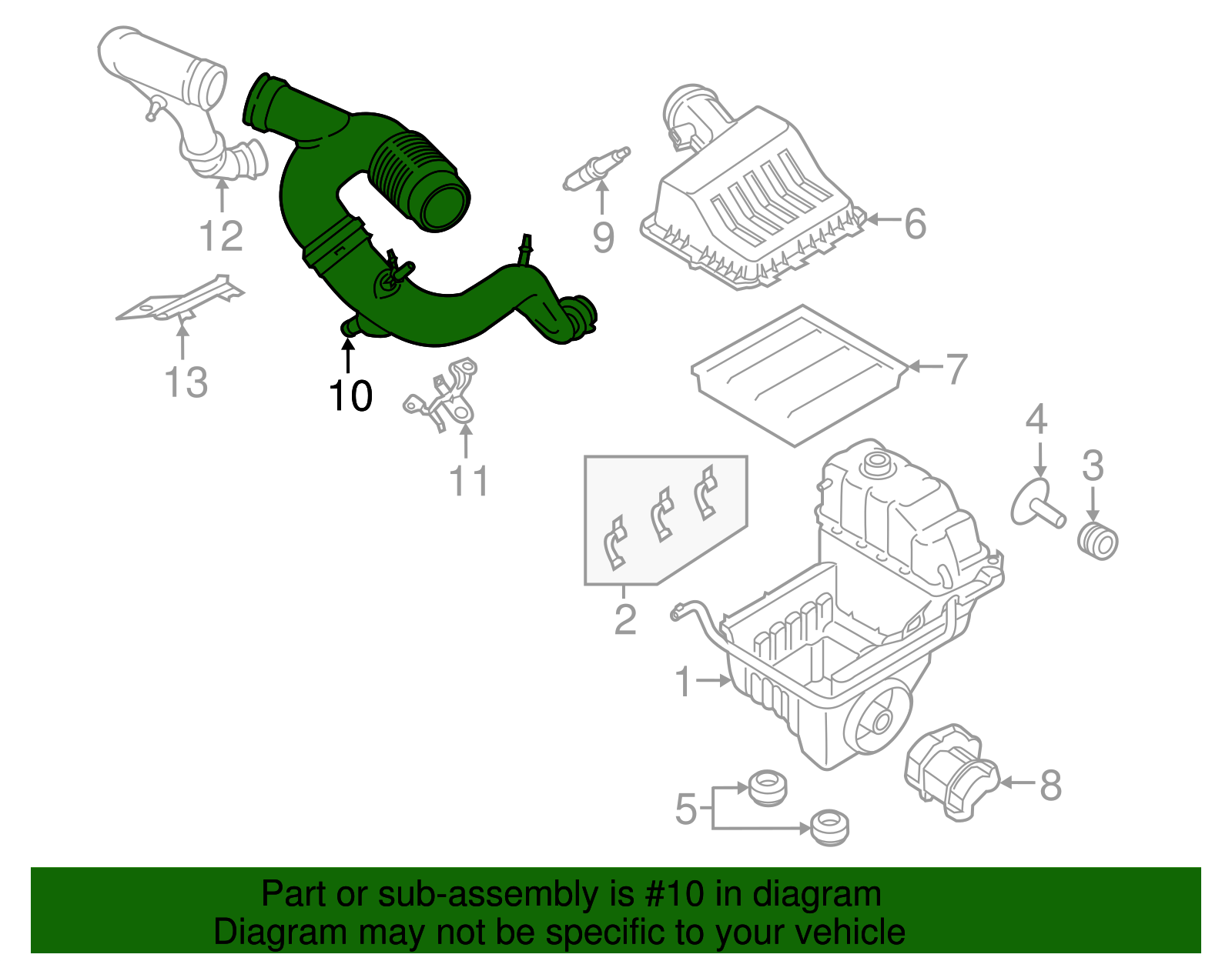 2015-2017 Ford | Air Tube | FL1Z-9C623-A | Walls' Ford Parts