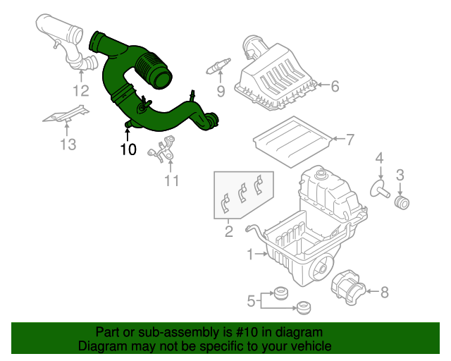 2015-2017 Ford OEM NEW Ford Air Tube Fl1Z-9C623-A FL1Z-9C623-A | QuirkParts