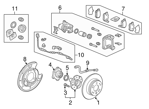 Rear Brakes for 2007 Honda Element | Honda OEM Discount Parts