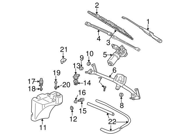 2000-2004 Audi Windshield Wiper Linkage 4B7-955-603 | OEM Parts Online