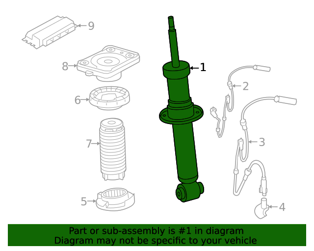 37-10-6-896-441 - Spring strut rear left VDC 2020-2024 BMW ...