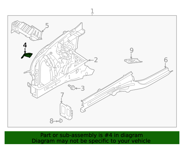 2021-2024 Genesis G80 Fender Mtg Bkt 64781-T1000 | QuirkParts