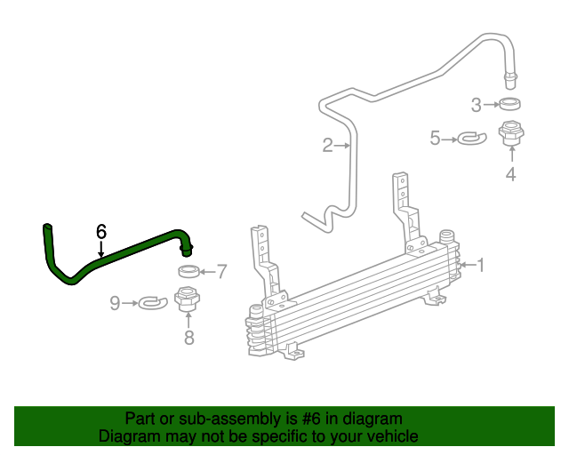 2011-2014 GM Automatic Transmission Auxiliary Fluid Cooler Inlet Line ...
