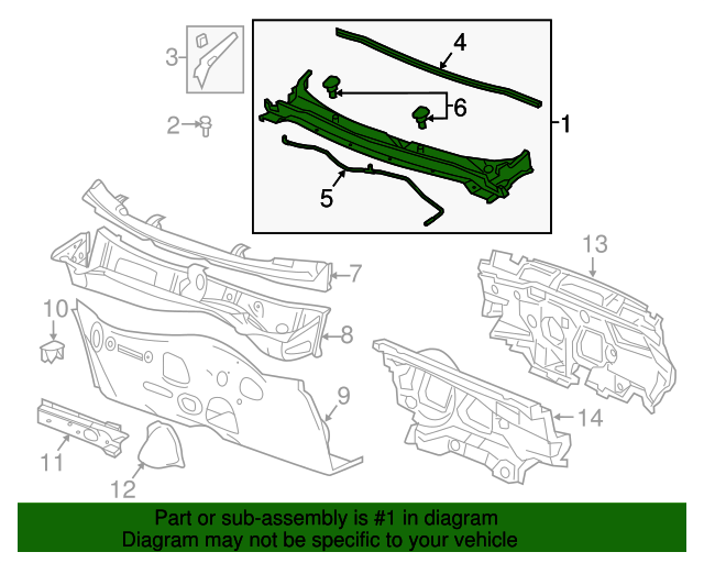 2018-2023 GM Cowl Grille 84931878 | GM Parts Center