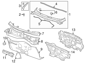 2018-2023 GM Cowl Grille 84931878 | GM Parts Center