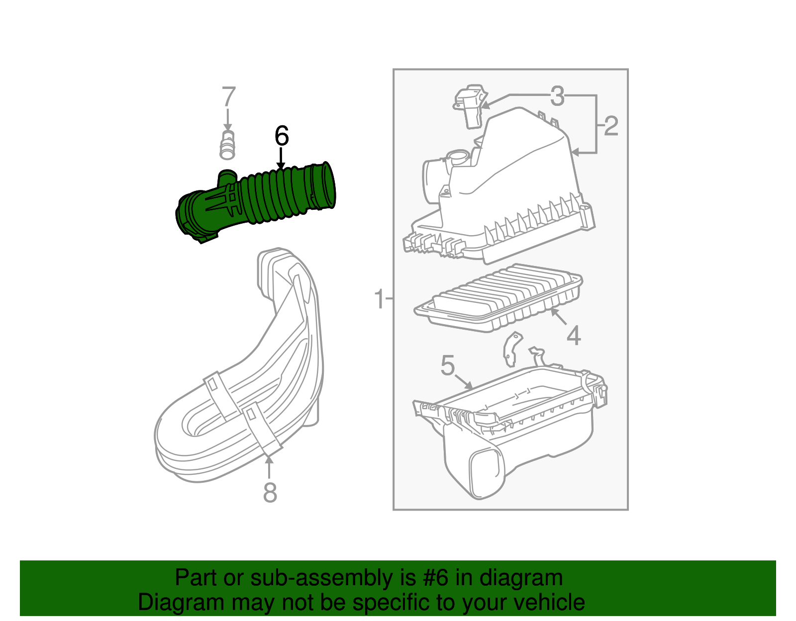 Genuine Toyota Intake Hose part# 17881-0T080 for 2014-2019 Toyota ...
