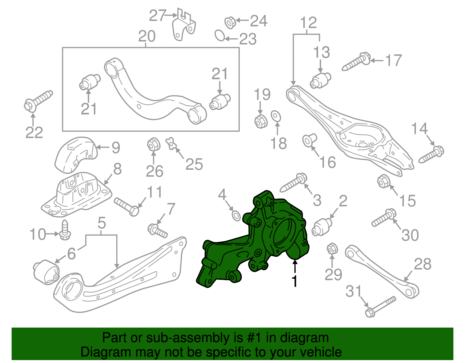 2021-2024 Volkswagen Tiguan 2021-2024 Volkswagen Tiguan - Suspension Knuckle 5QN-505-436-A ...
