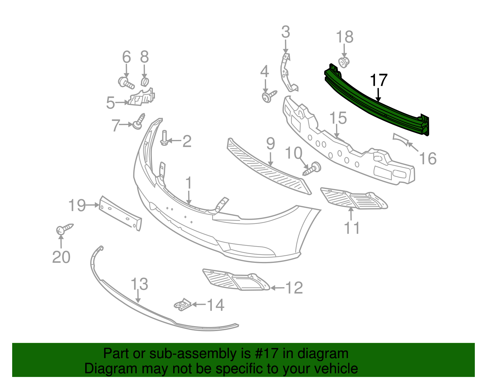 86530-1M000 - Impact Bar 2010-2013 Kia Forte | Kia.Parts Store