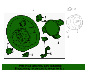 8K0-419-091-ED-INW - Steering Wheel 2012-2017 Audi | Audi OEM Parts