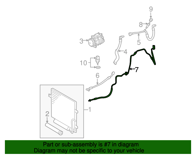 2005-2011 Mercedes-Benz A/C Refrigerant Liquid Hose 211-830-82-15 ...