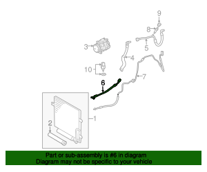2006-2009 Mercedes-Benz E 350 A/C Refrigerant Discharge Hose 211-830-54 ...