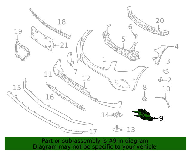 2016-2020 Mercedes-Benz Cover, Bumper Area 253-885-24-02 | Mercedes ...