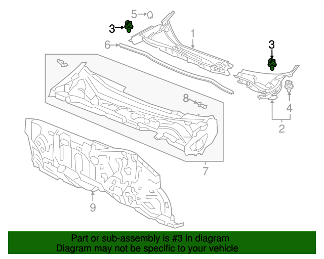 91501-TR0-003 - Clip Fender (Inner) - 2012-2021 Honda | Honda Factory Parts