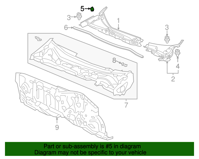 2013-2017 Honda Accord Cowl Vent Panel Cap 74206-T2A-A00 | OEM Parts Online