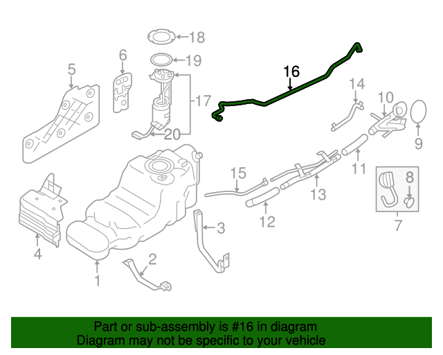 2017-2020 Nissan Armada Fuel Tank Vent Hose 17226-1LA0A ...
