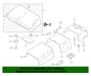 2015-2020 Ford Front Headliner Retainer -W700875-S300 | TascaParts.com