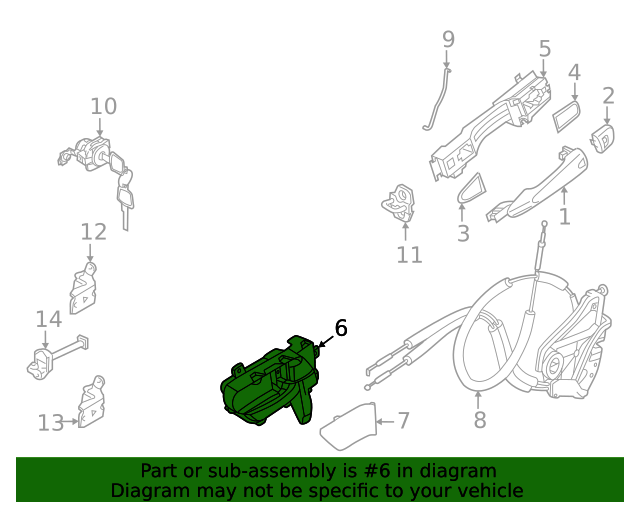 2021-2023 Nissan Rogue Handle, Inside 80671-6RA0B | My Nissan Part
