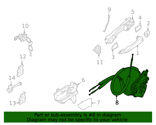 80501-6RR0A - Lock Assembly - 2021-2023 Nissan Rogue | Nissan OEM Parts Direct