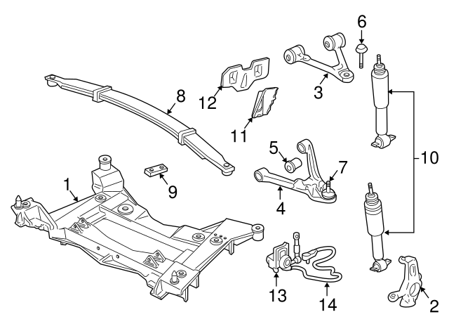 1997-2013 Chevrolet Corvette Front Transverse Leaf Spring 25962573 ...