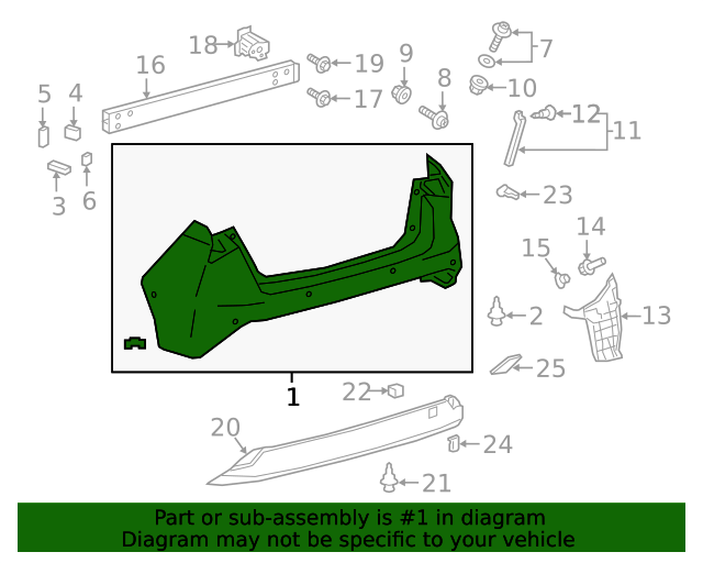 52159-47929 - Cover Rear Bumper L C - 2019-2022 Toyota | OEM Genuine ...