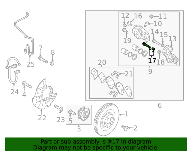 Genuine Disc Brake Caliper Pin for 2009-2021 Hyundai | Part# 58161 ...