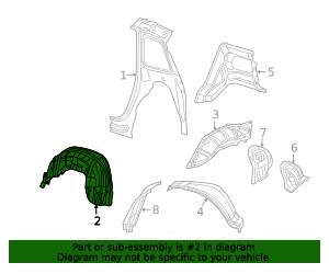 2011-2021 Dodge Durango Wheelhouse Liner - Passenger Side (RH ...