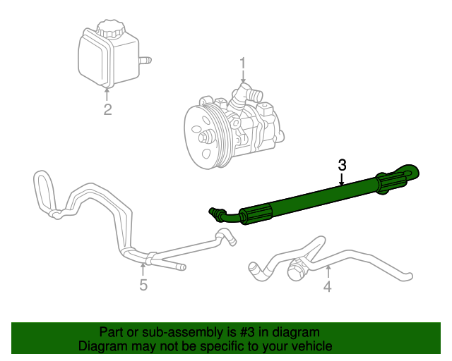 210-466-11-81 - Power Steering Pressure Hose 1998-2003 Mercedes-Benz ...
