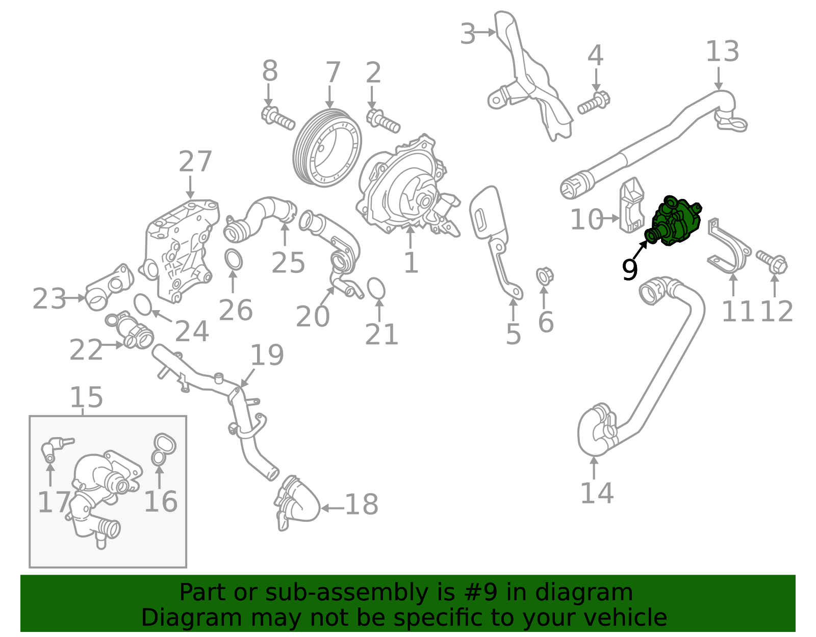 J9C5560 - High-Quality Engine Auxiliary Water Pump for 2018-2025 Jaguar ...