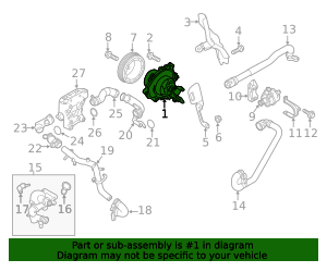 2018-2021 Jaguar Water Pump Assembly JDE40573 | OEM Parts Online