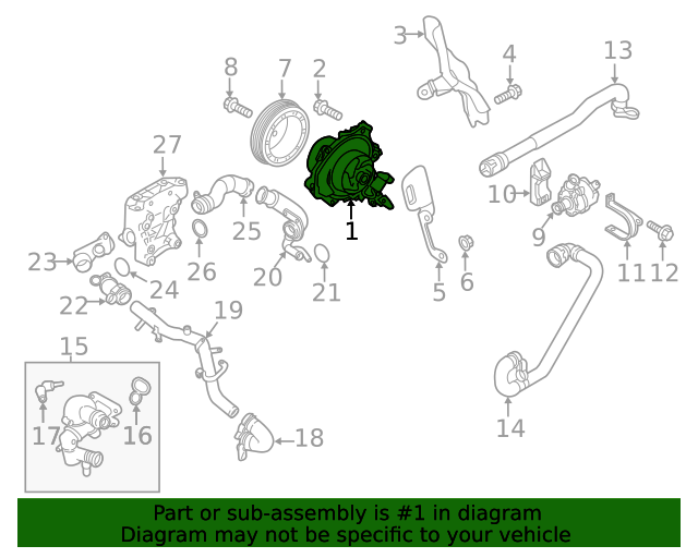 2021 Jaguar Water Pump Assembly JDE41184 | OEM Parts Online