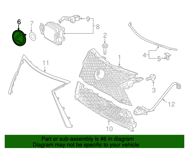 53141-30490 - Grille Emblem 2016-2020 Lexus | AutoNationParts.com