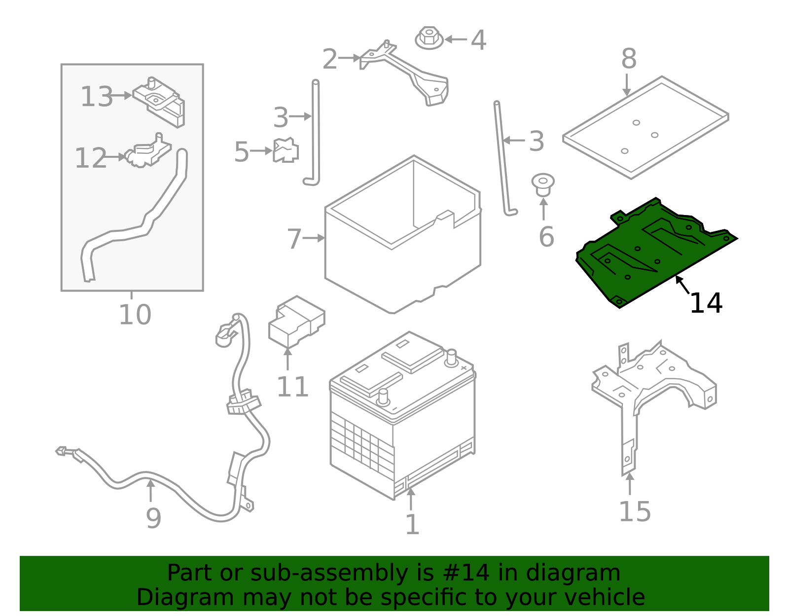64860-3TA0A - 2007-2024 Nissan - Battery Tray Bracket | Anicra Nissan Parts