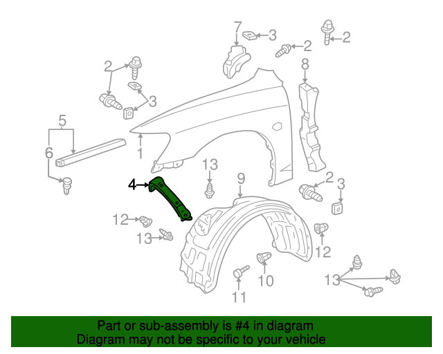 53846-AA020 - Fender Brace - 2002-2006 Toyota Camry | Nucar Toyota of ...