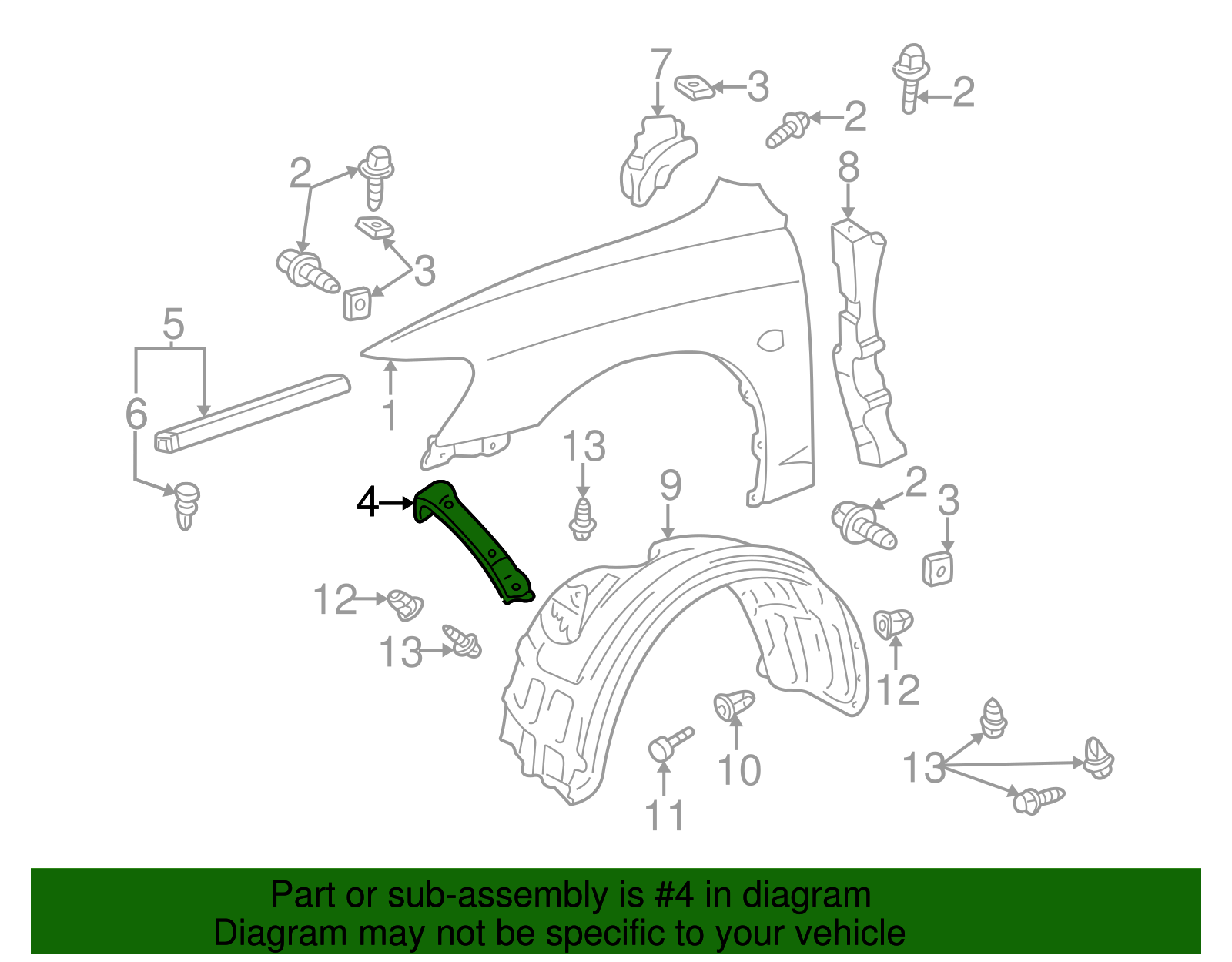 2002-2006 Toyota Camry Fender Brace 53845-AA020 | Toyota Parts Center