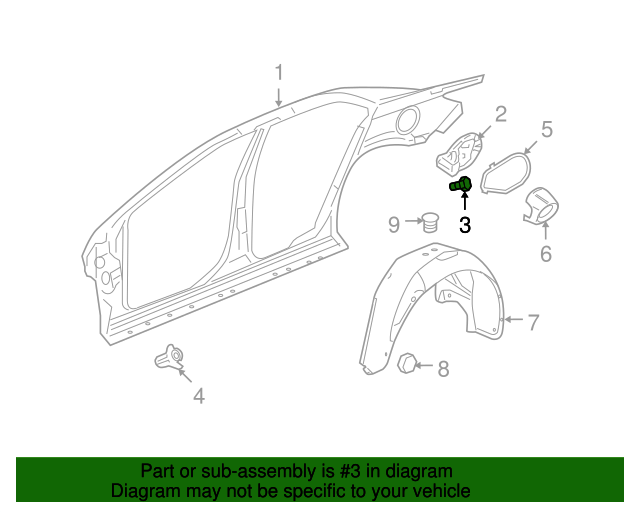 2004-2019 GM Fuel Tank Filler Door Bumper 89047657 GM | GMPartsDirect.com